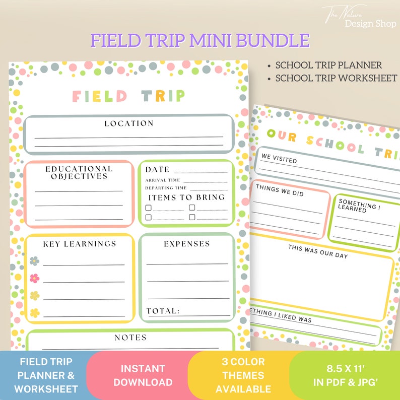 Field Trip Planner Field Trip Worksheet Field Trip Report Field Trip ...