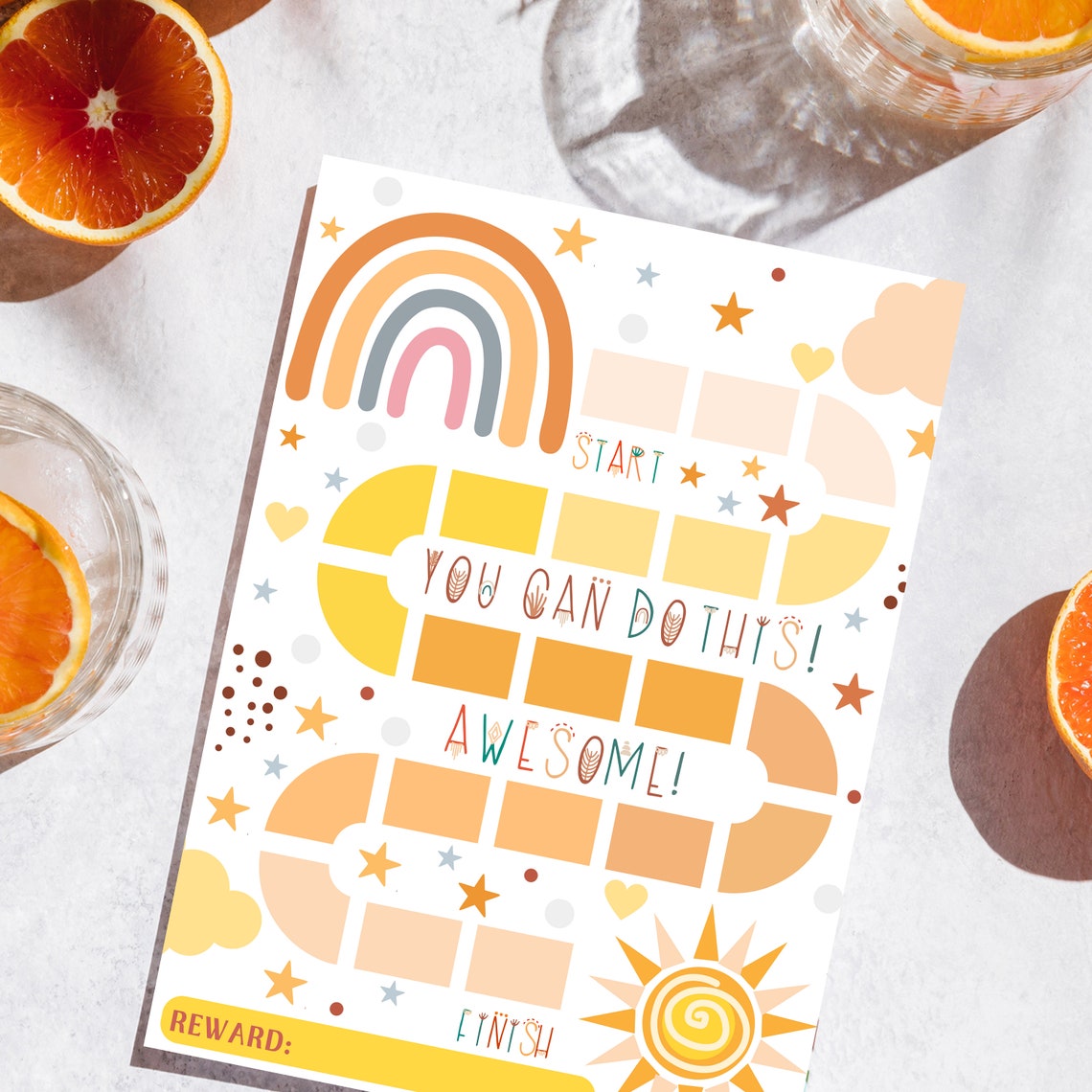 Colorful Boho Rainbow Reward Chart for Kids Daily Routine - Etsy