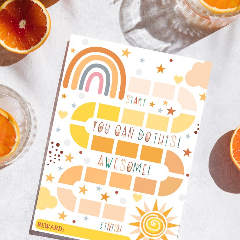 Colorful Boho Rainbow Reward Chart for Kids Daily Routine - Etsy