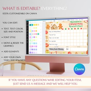 Editable Christmas Reward Chart for Kids Daily Routine Chart Kids Chore ...