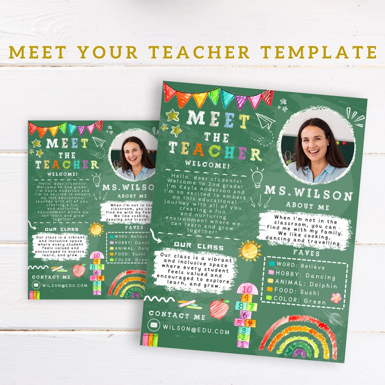 Meet the Teacher Editable Template Teacher Kindergarten Letter Template ...