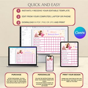 Editable Princess Reward Chart for Girls Daily Routine Chart Princess ...