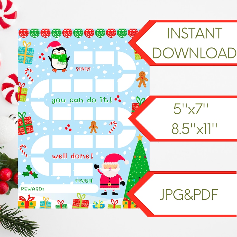 Christmas Reward Chart for Kids Daily Routine Chart Kids Chore Chart ...