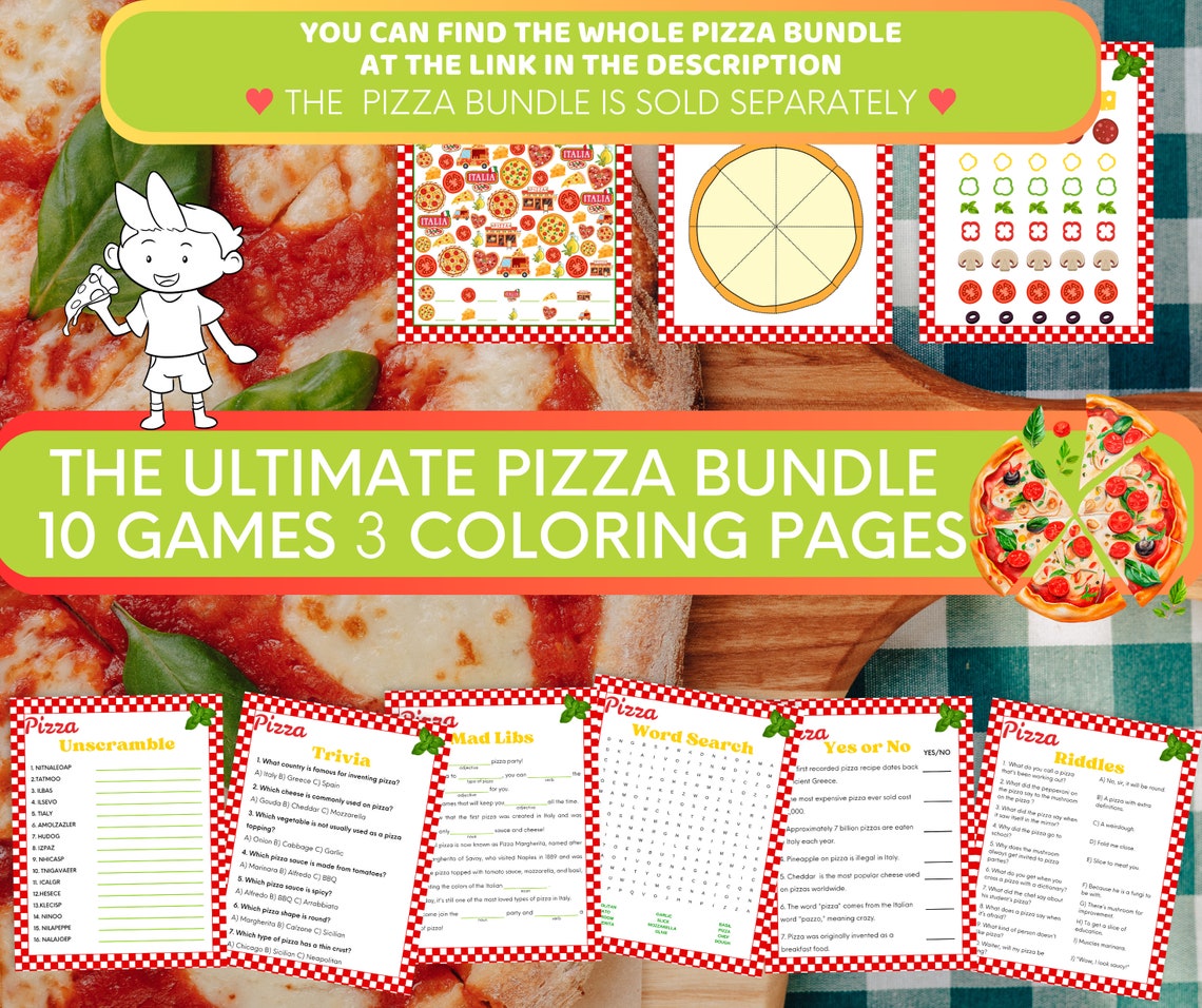 Pizza Party Games Pizza Theme Party Favor Slumber Party Favors Pizza ...