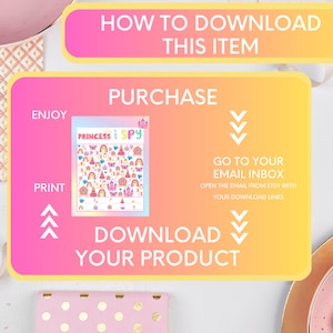 Princess I Spy Game Kids Princess Party Game Princess Birthday Party ...