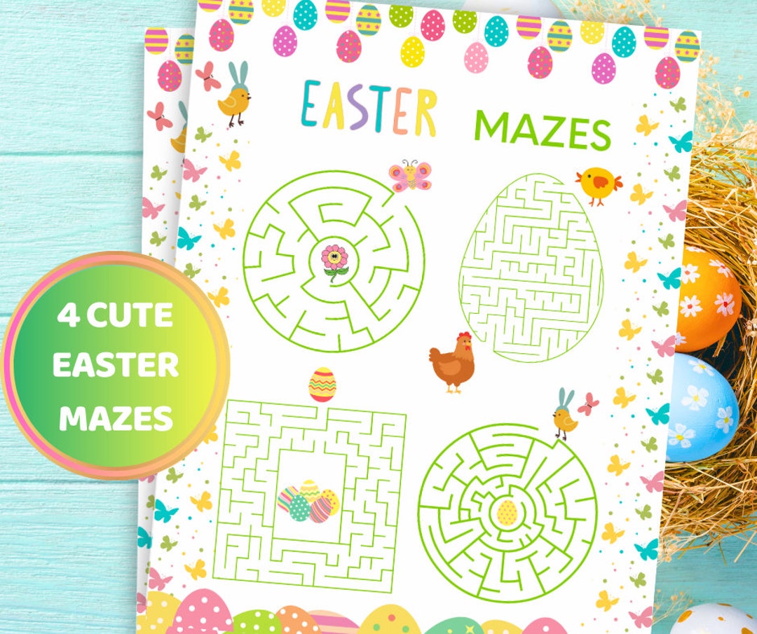 Easter Maze Easter Games Kids Easter Printable Activity Adults Easter ...