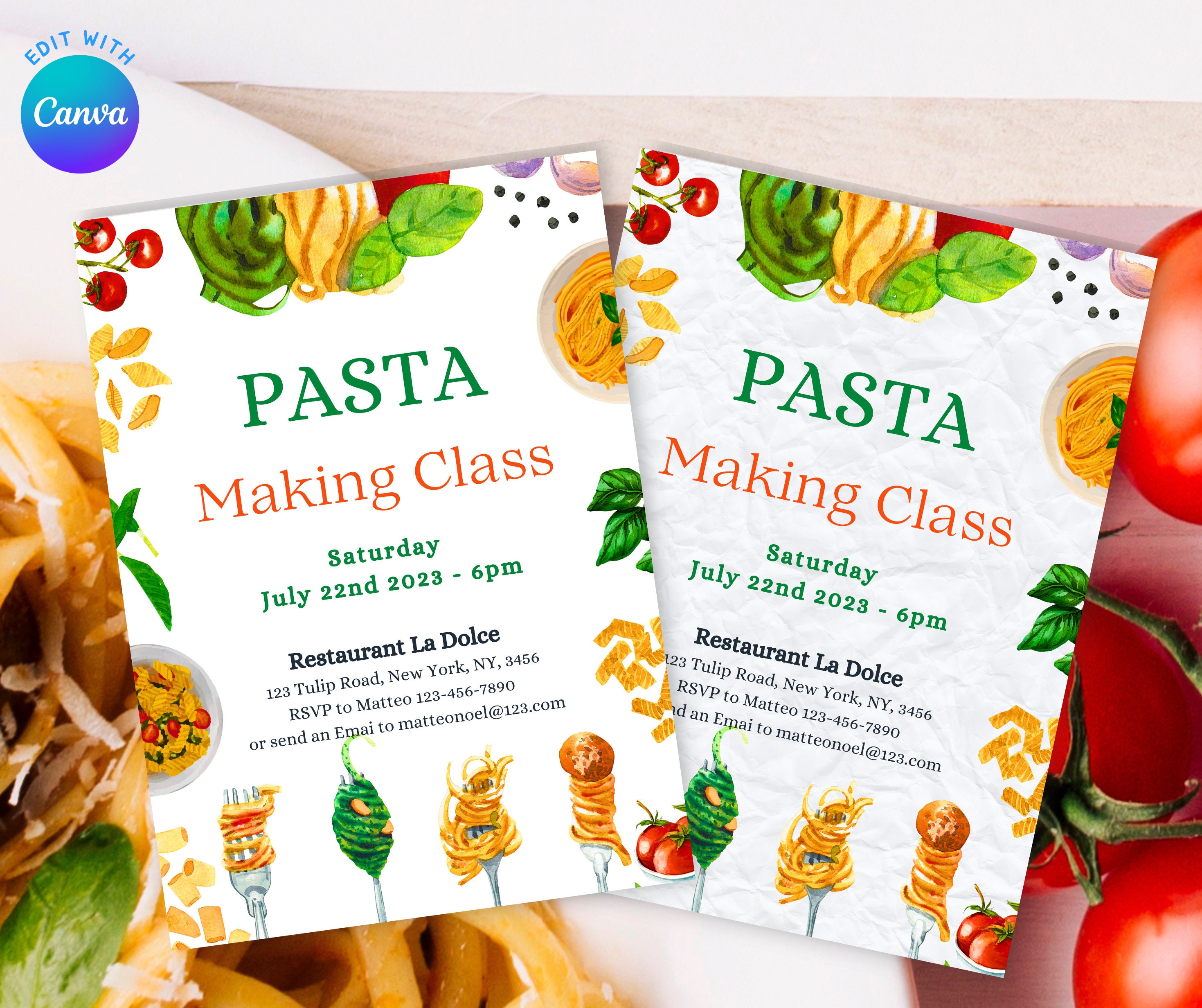 Editable Italian Pasta Making Party Invitation Italian Party Food ...
