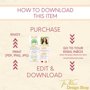 Meet the Teacher Editable Template Teacher Boho Rainbow Teacher Canva ...