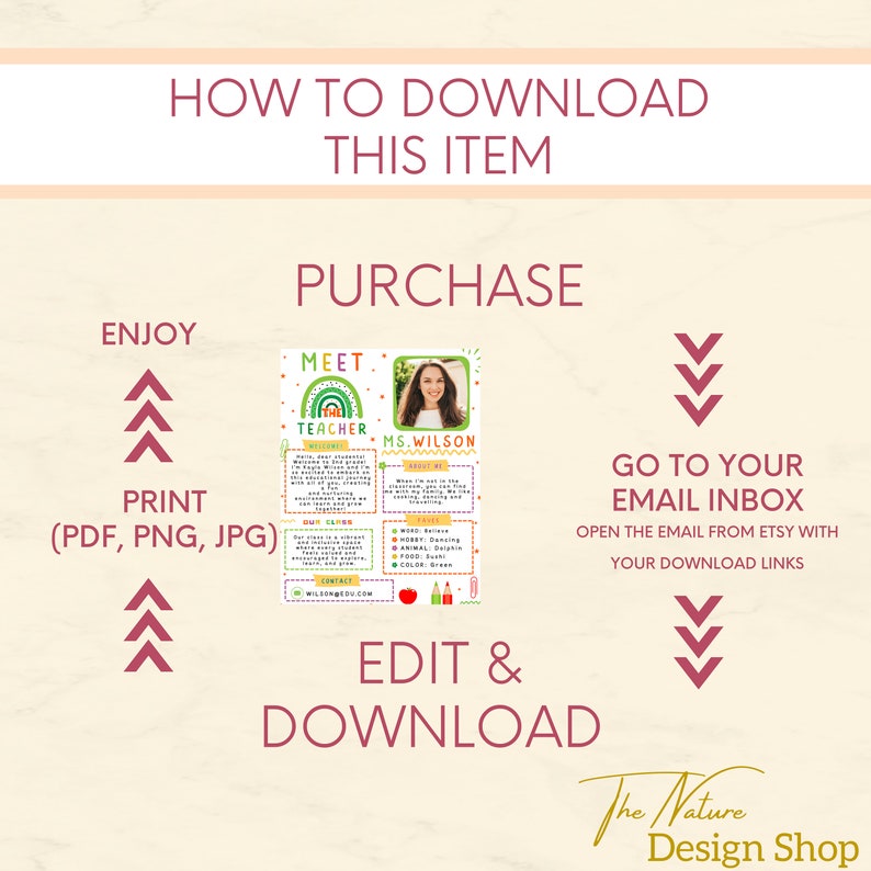 Meet the Teacher Editable Template Teacher Boho Rainbow Teacher Canva ...