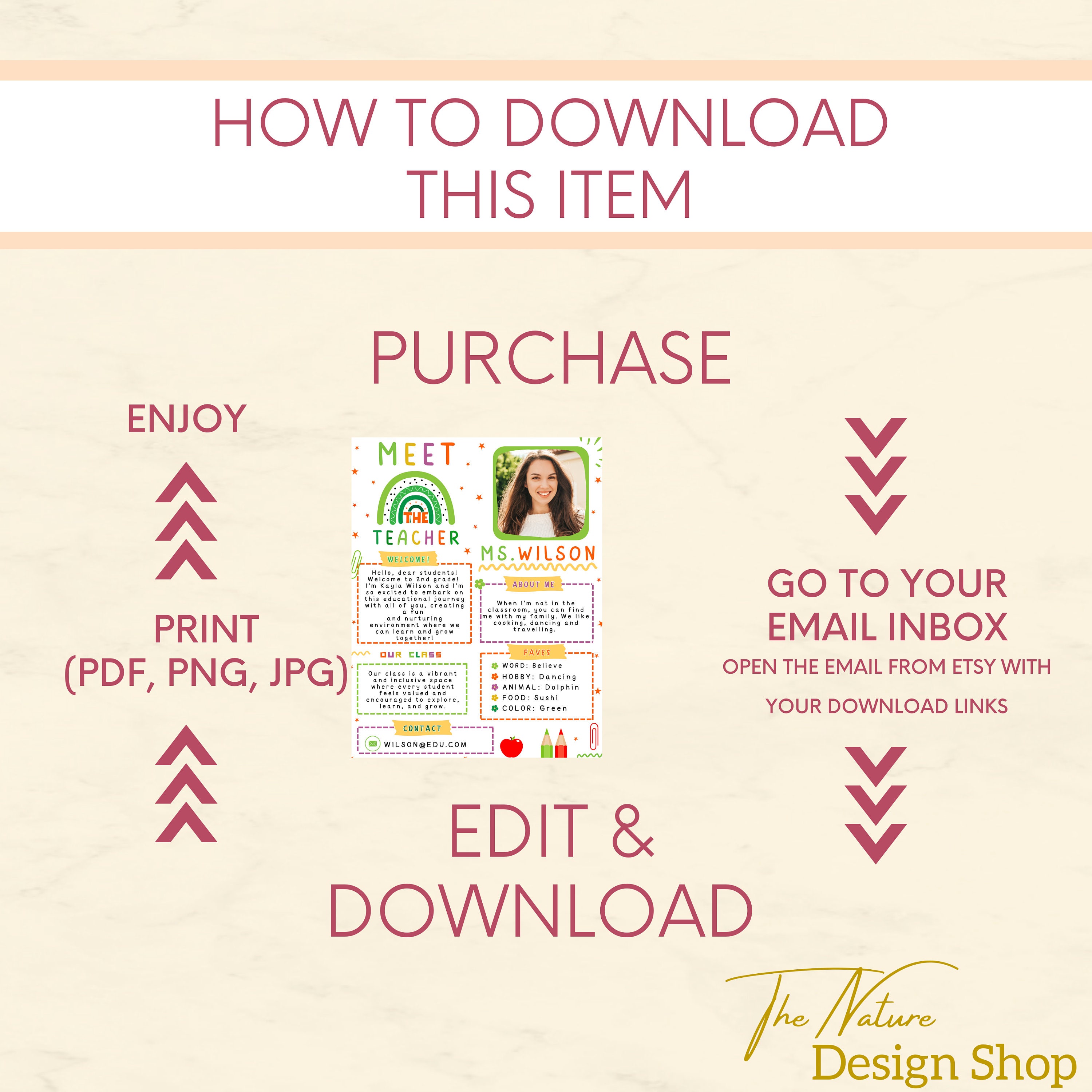 Meet the Teacher Editable Template Teacher Boho Rainbow Teacher Canva ...