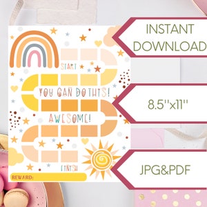 Colorful Boho Rainbow Reward Chart for Kids Daily Routine Chart Kids ...