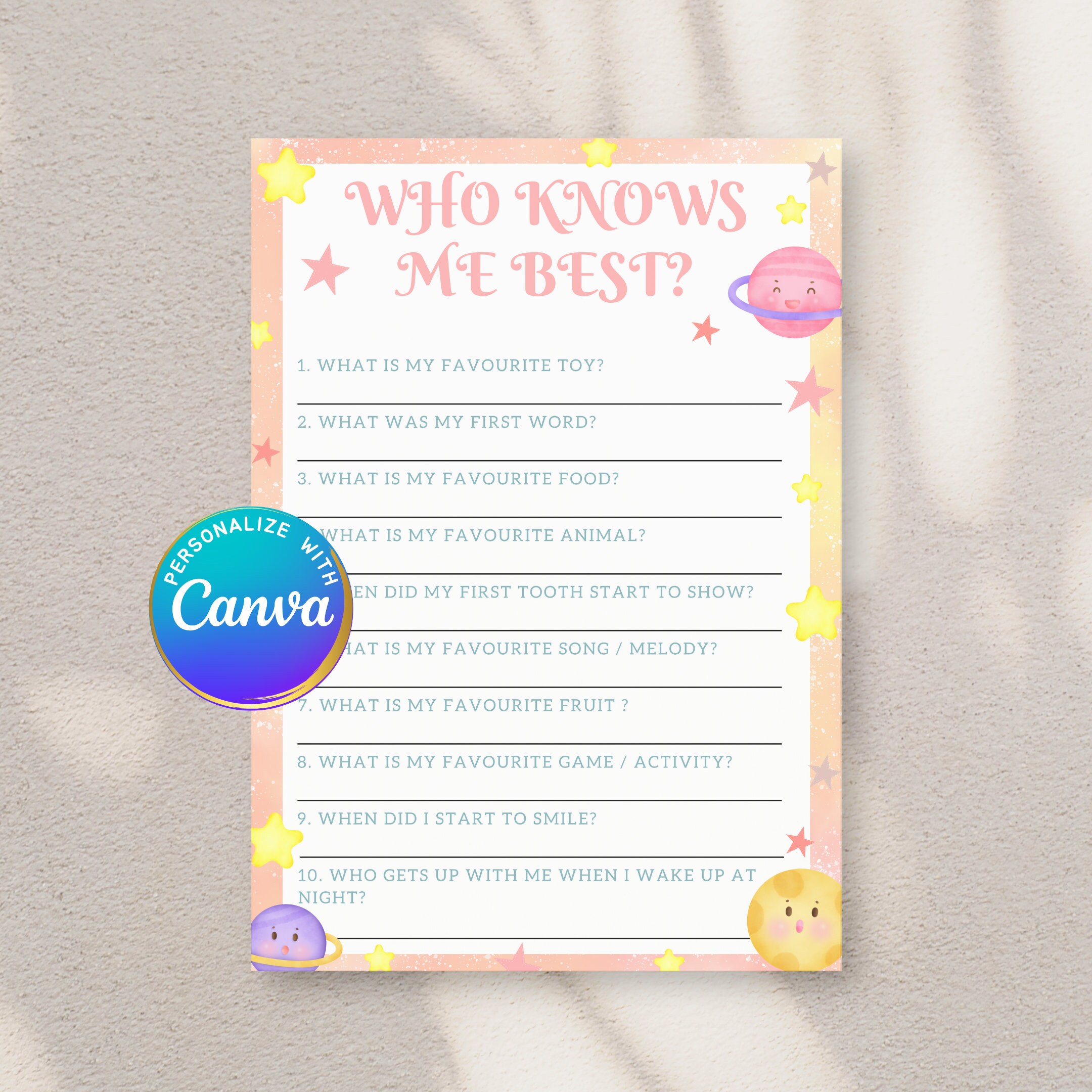 Editable 1st Birthday Game First Trip Around the Sun Games Sun Baby ...