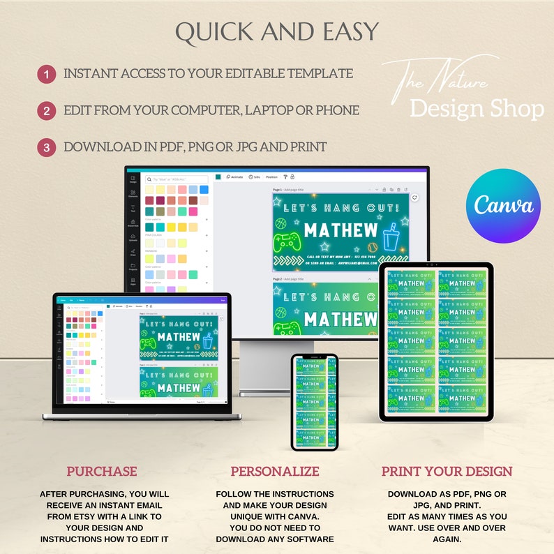 Contact Cards Kids Playdate Cards Boys Keep in Touch for Kids Playdate ...