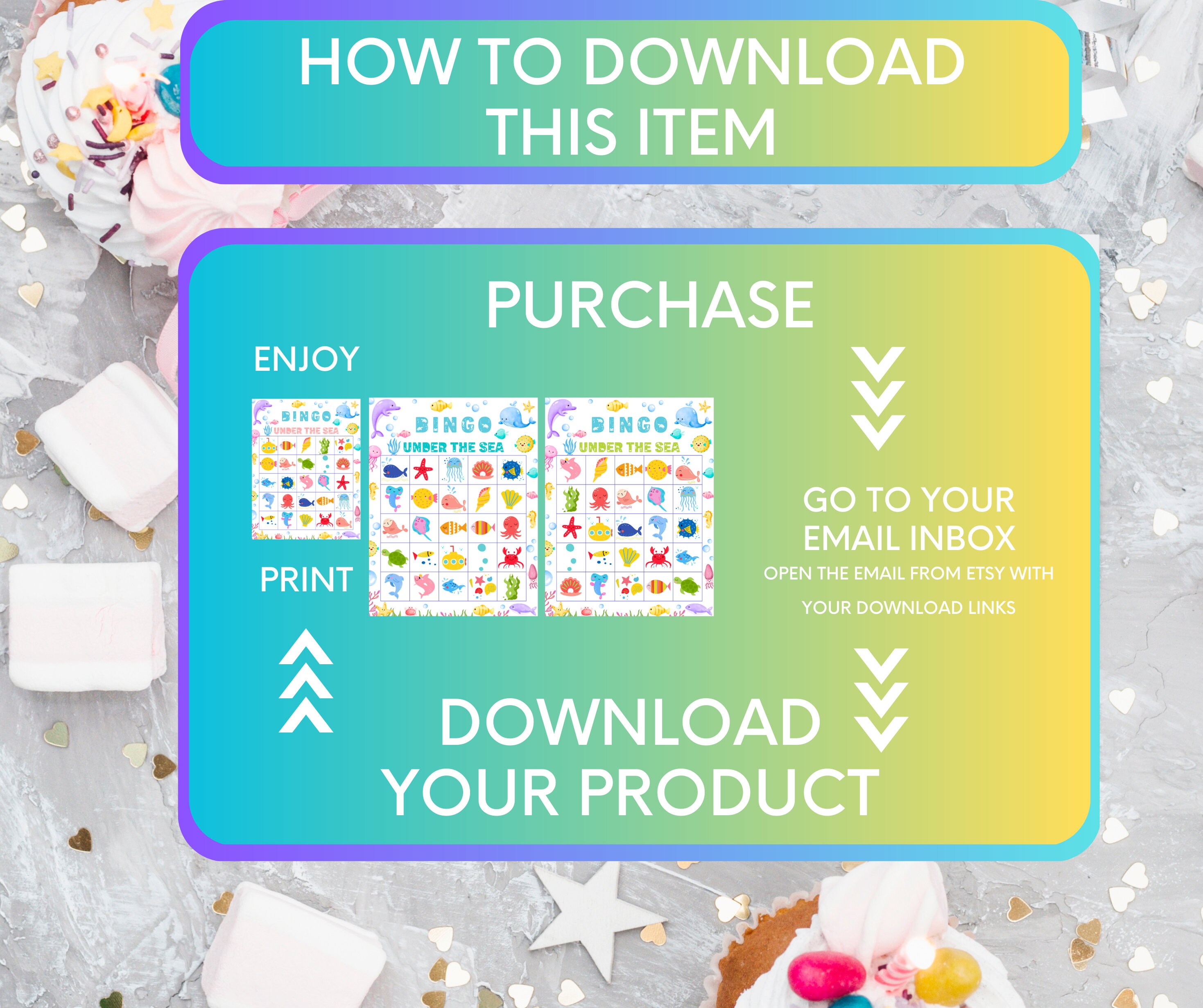 Under the Sea Birthday Bingo Ocean Party Bingo Game Kids Ocean - Etsy