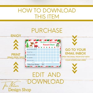 Editable Christmas Reward Chart for Kids Daily Routine Chart Kids Chore ...