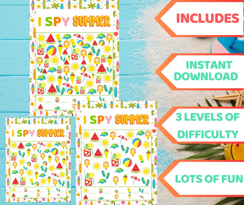 I Spy Summer Kids Game Summer Party Activities Kids Summer Games ...