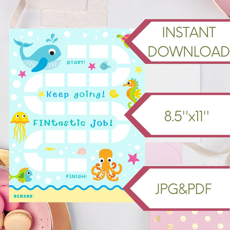 Under the Sea Reward Chart for Kids Daily Routine Chart Children Chore ...