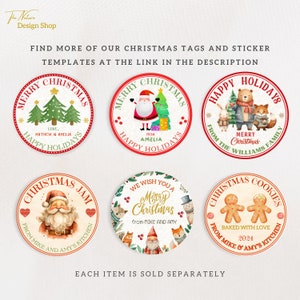 Holiday Jam Jar Label Christmas Jar Stickers Template Christmas Canning ...