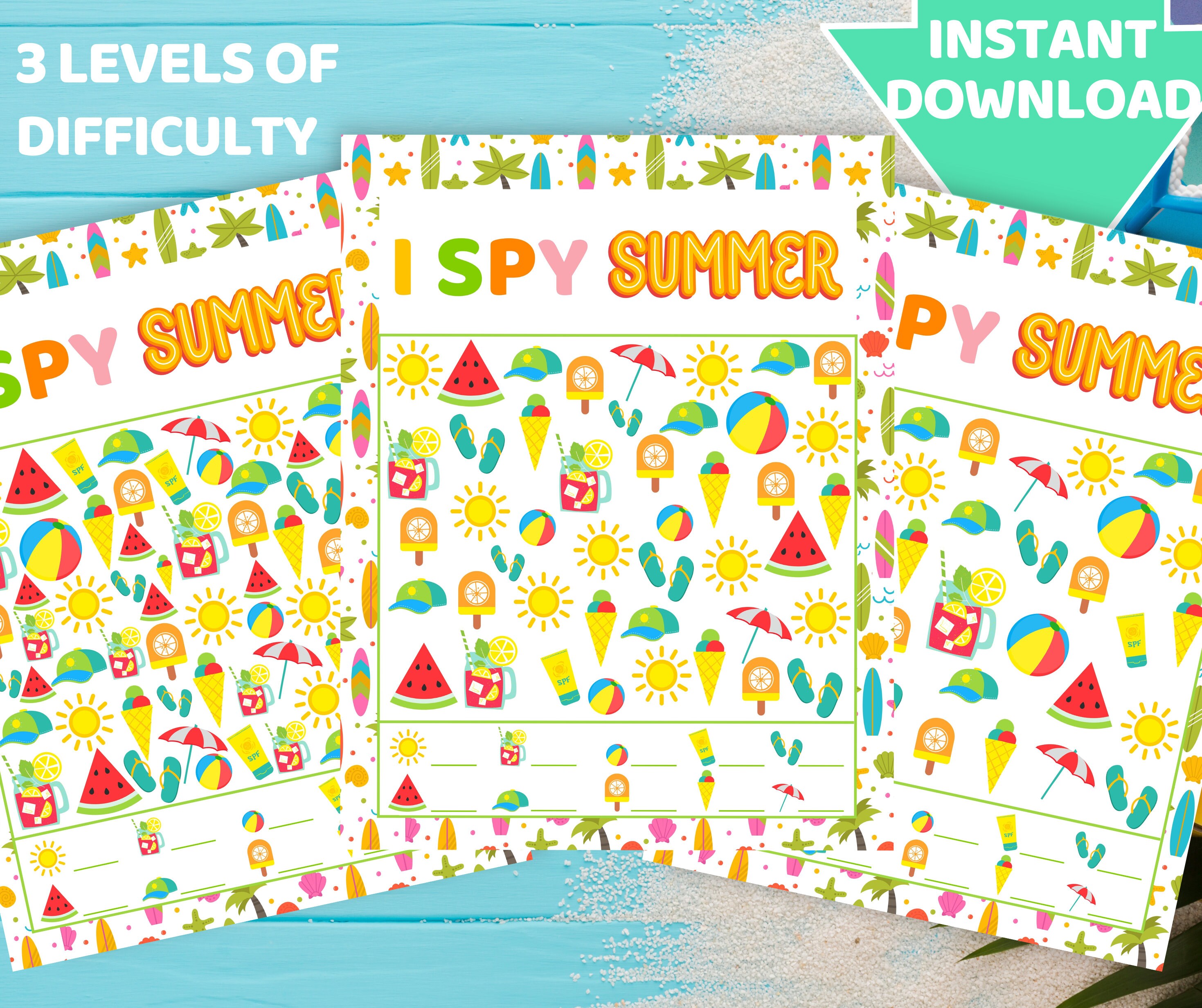 I Spy Summer Kids Game Summer Party Activities Kids Summer Games ...