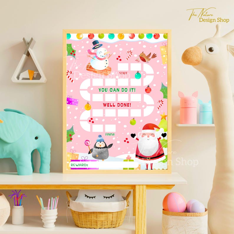 Christmas Reward Chart Kids Christmas Routine Chart Girls Chore Chart ...