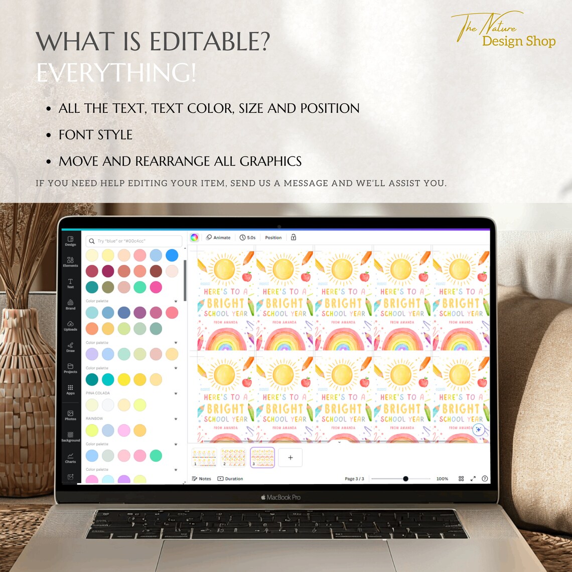 Editable Back to School Tag First Day of School Treat Tag School Gifts ...