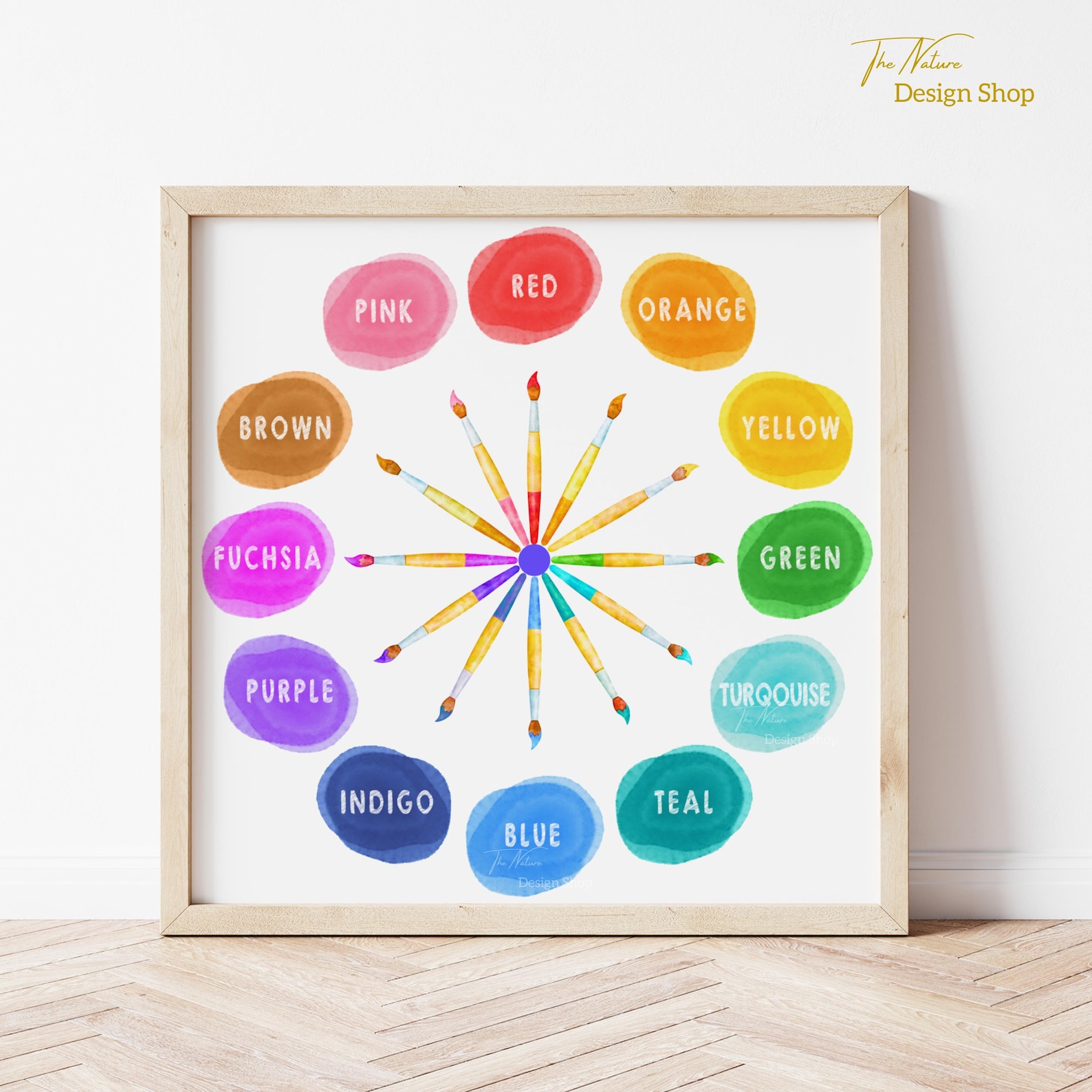Color Names Chart Classroom Color Card Pre-school Color Palette ...