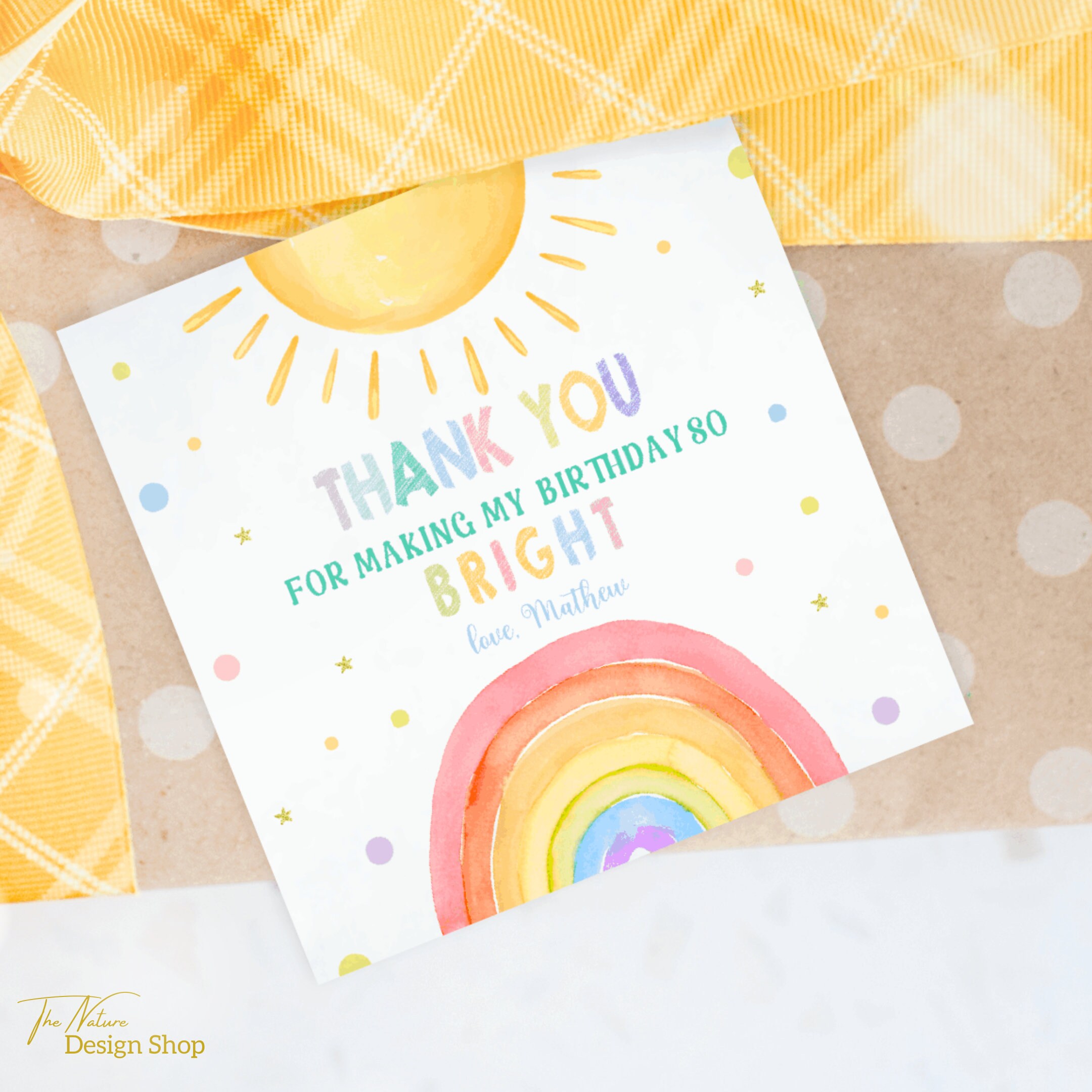 Editable Rainbow Favor Tag Rainbow Thank You Tag Rainbow Birthday Favor ...