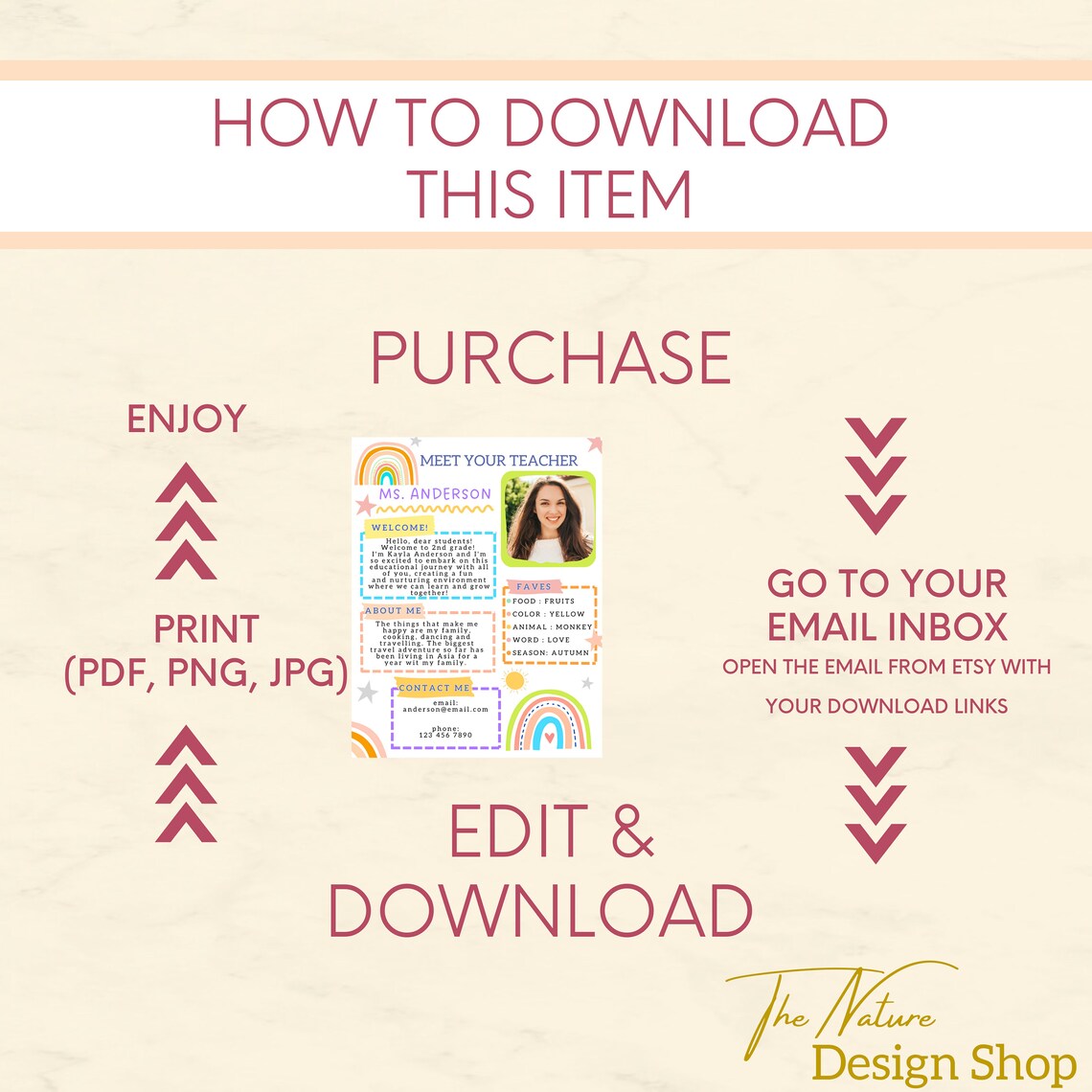 Meet the Teacher Editable Template Teacher Boho Rainbow Teacher Canva ...