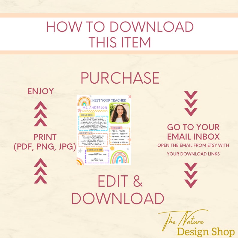 Meet the Teacher Editable Template Teacher Boho Rainbow Teacher Canva ...