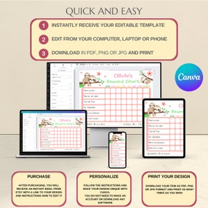 Editable Sloth Reward Chart for Kids Daily Routine Chart Kids Chore ...