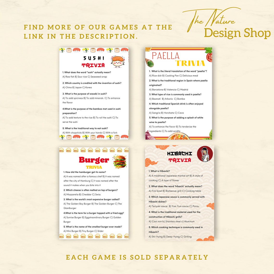 Pasta Trivia Game Pasta Party Favors Pasta Party Games Pasta Birthday ...