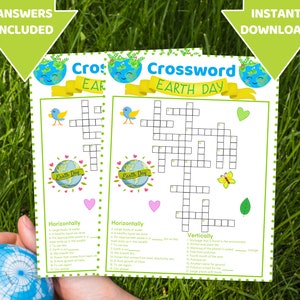 Earth Day Crossword Game Earth Day Gift Earth Day Kids Games Printable ...