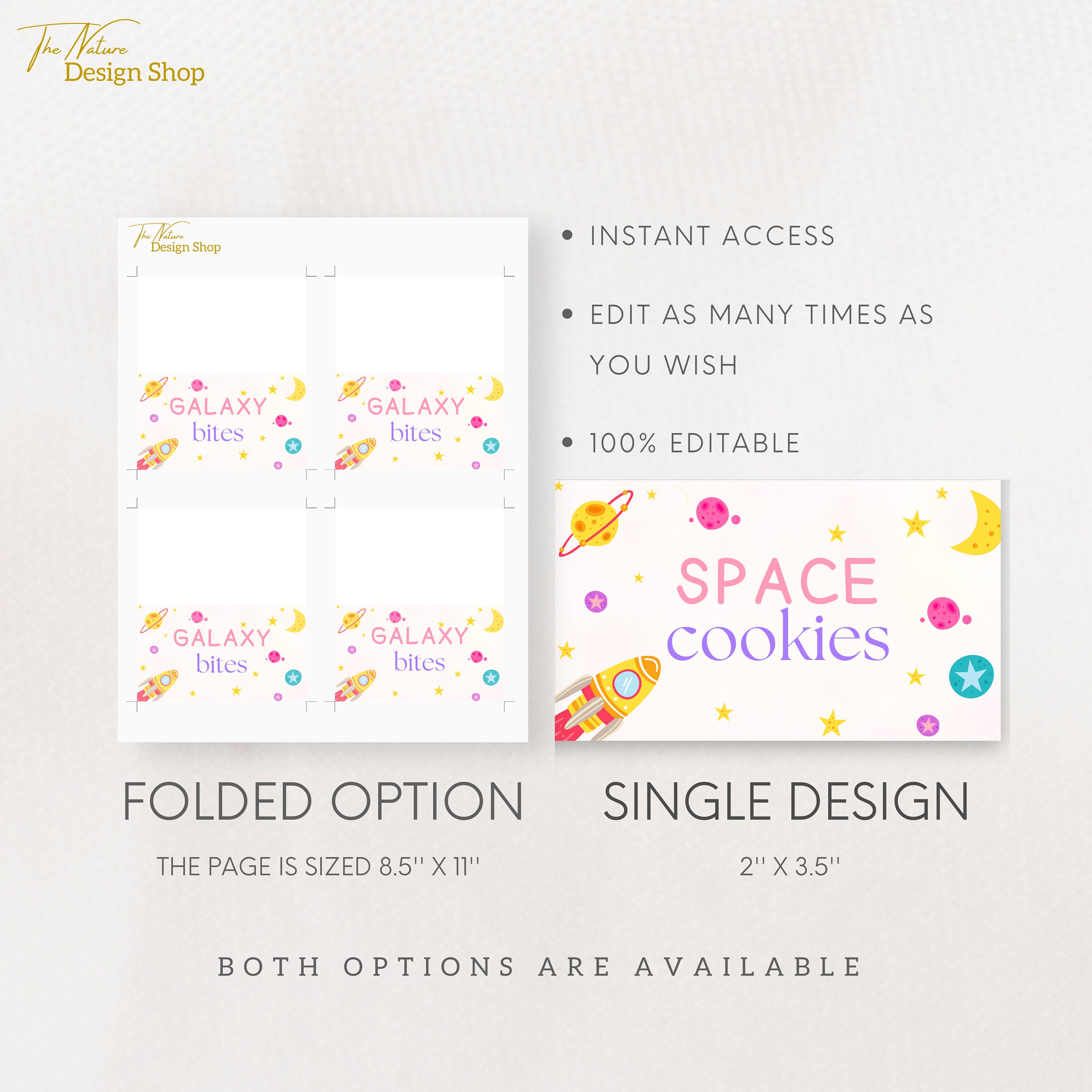 Space Food Labels Space Party Decorations Space Name Sign Space Name ...