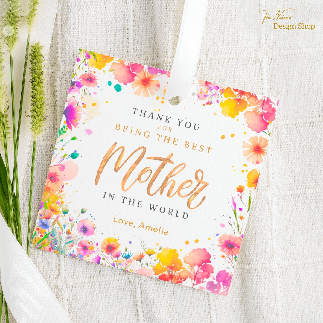 Mothers Day Gift Tag Printable Best Mom Gift Tag Mom Day Gift Tag ...