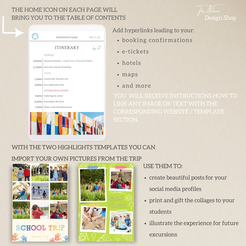 School Trip Itinerary Template Teachers Digital Planner School Trip ...