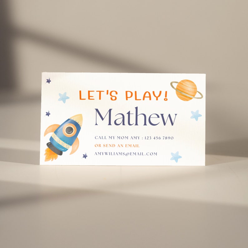 Kids Contact Cards Kids Playdate Cards Boys Keep in Touch for Kids ...