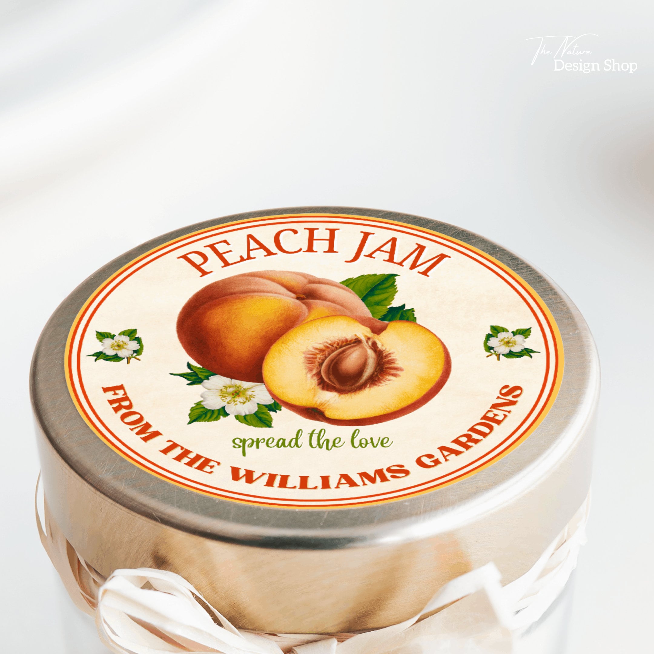 Editable Peach Jam Sticker Peach Jam Favor Stickers Template Jam Jar ...