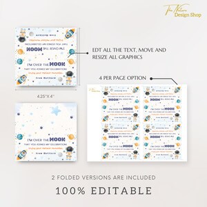 Editable Space Favor Bag Topper Outer Space Favor Label Template ...