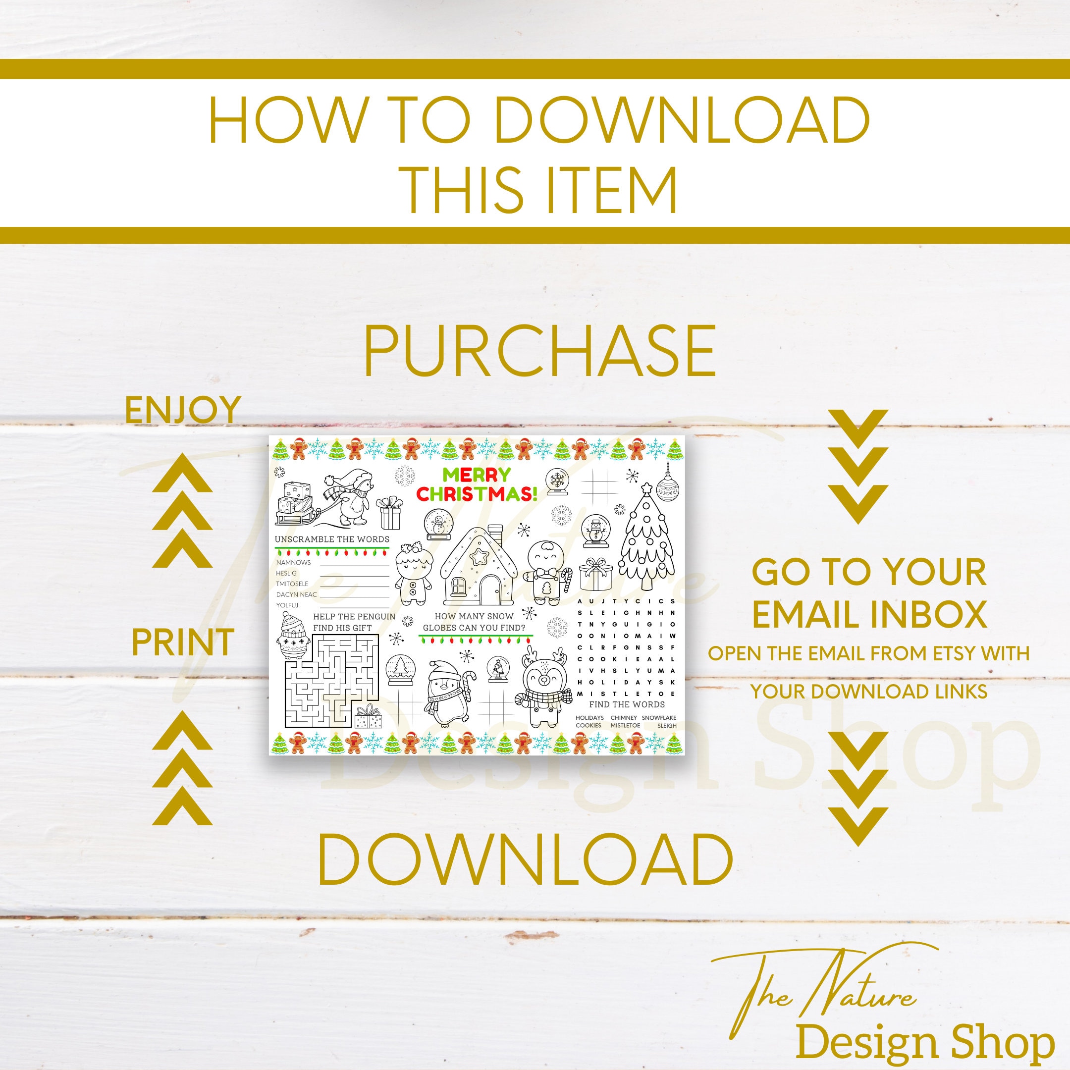 Christmas Coloring Placemat Christmas Activity Placemat Christmas ...