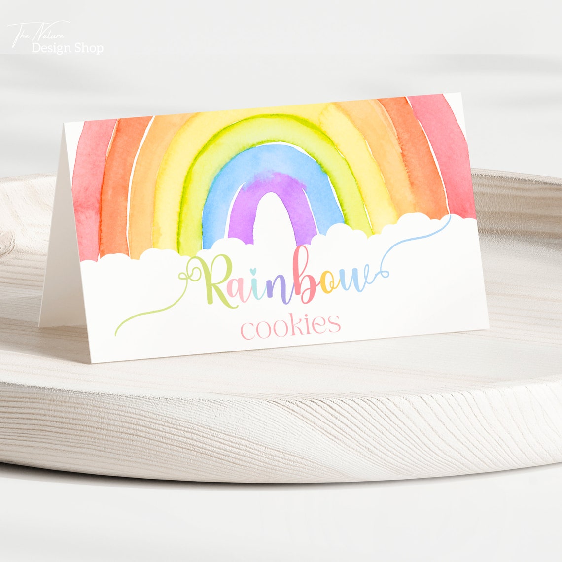 Editable Rainbow Food Label Tent Card Rainbow Name Tag Rainbow Place ...