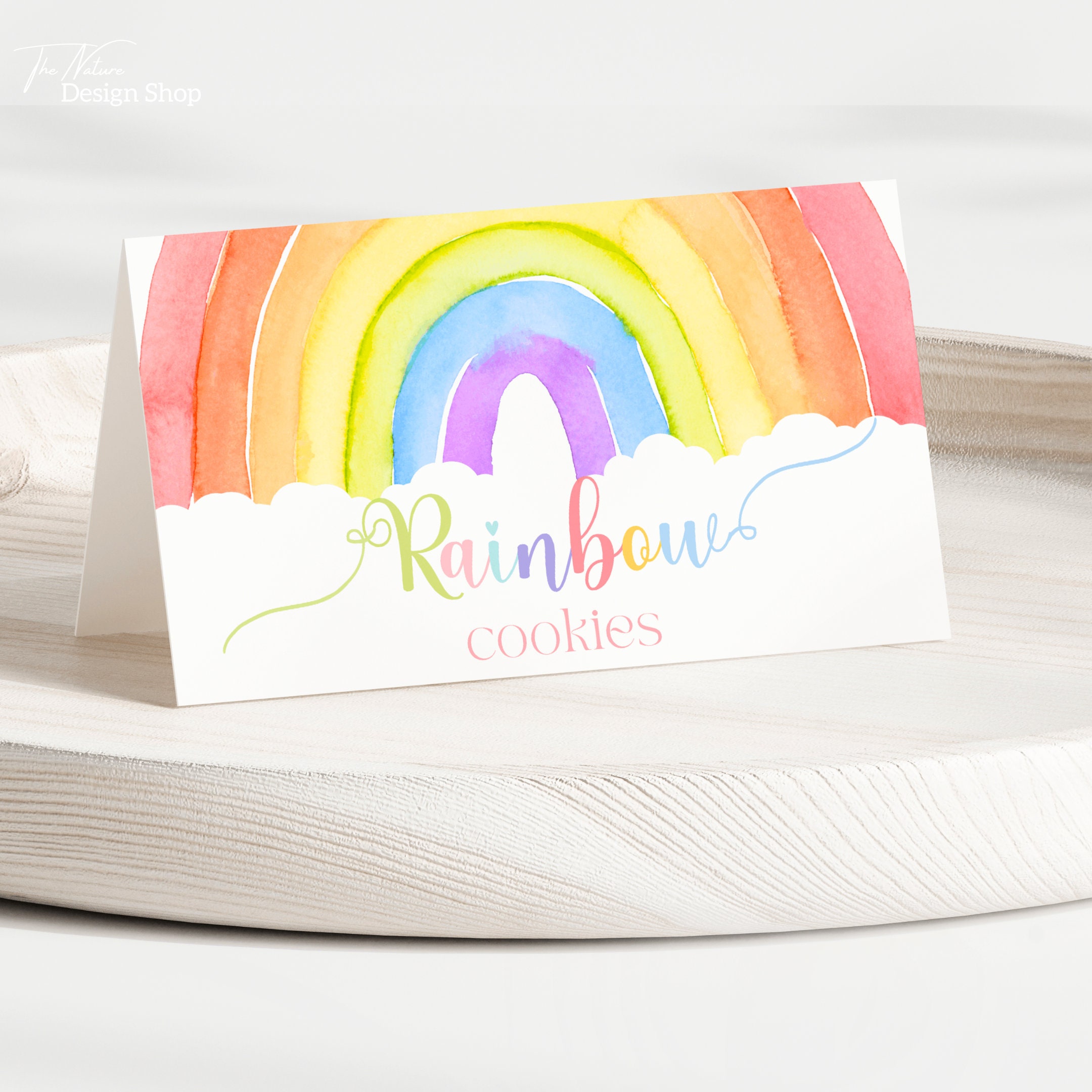 Editable Rainbow Food Label Tent Card Rainbow Name Tag Rainbow Place ...