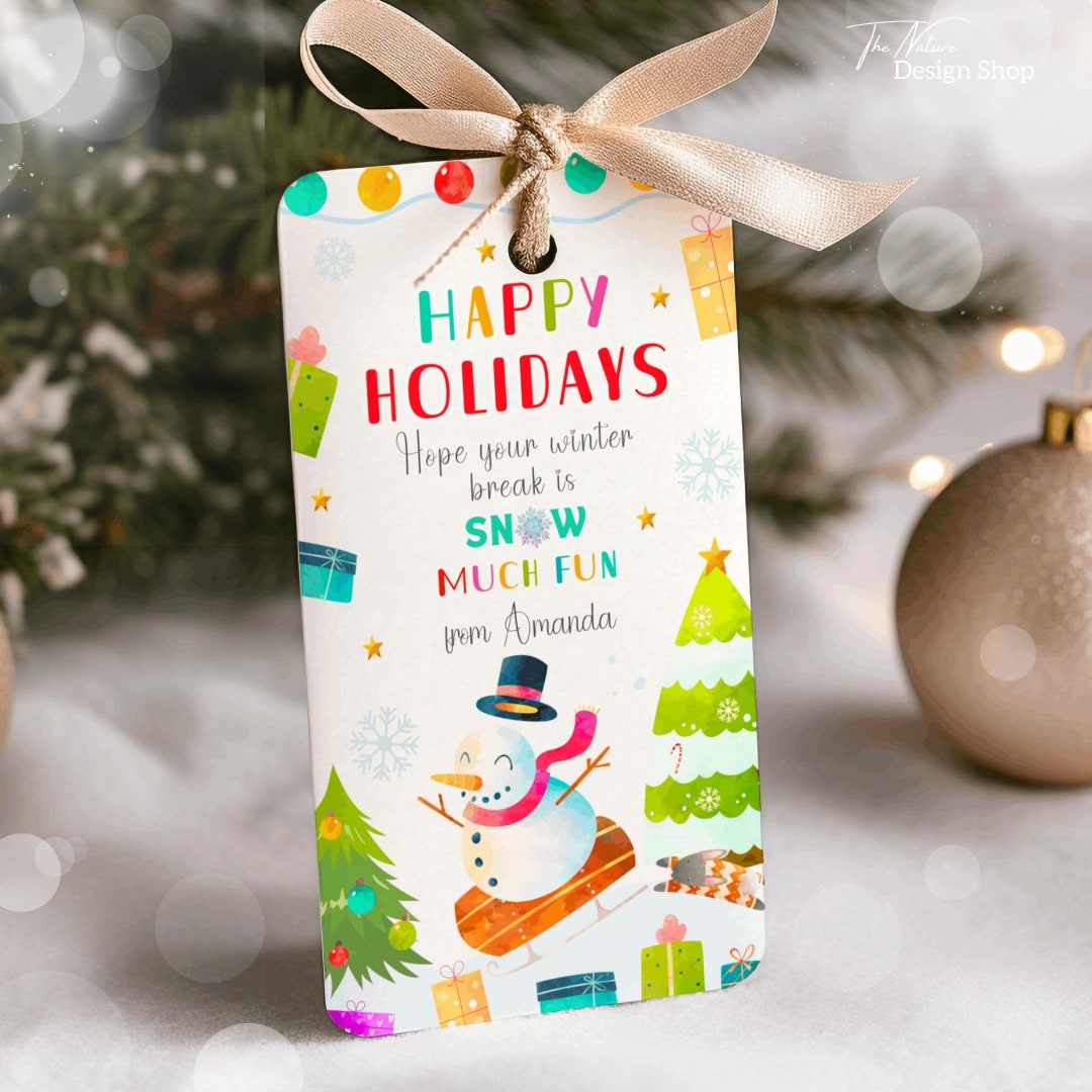 Snowman Gift Tag Christmas Snowman Tag Snow Much Fun Merry Christmas ...