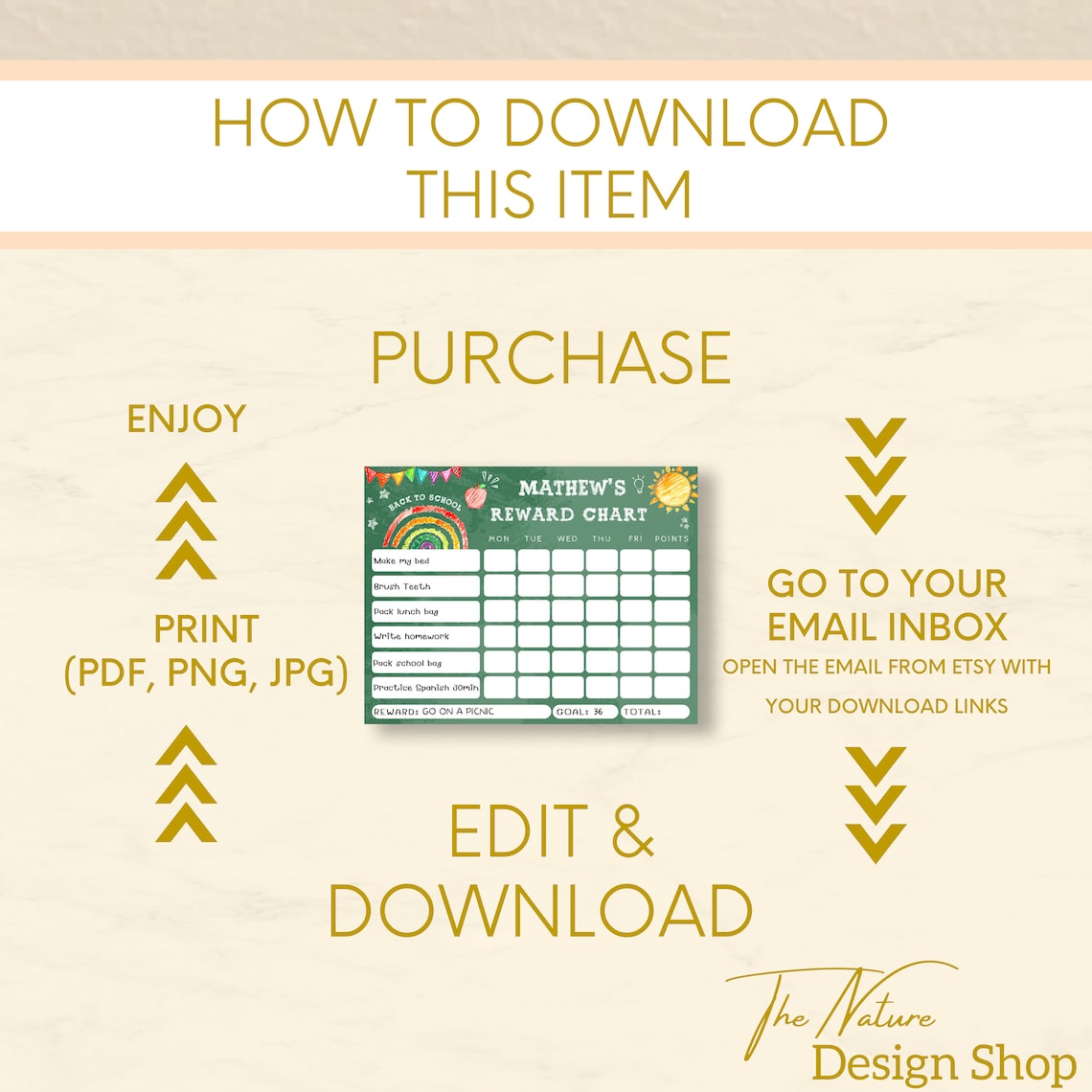 EDITABLE Back to School Kids Reward Chart School Routine - Etsy