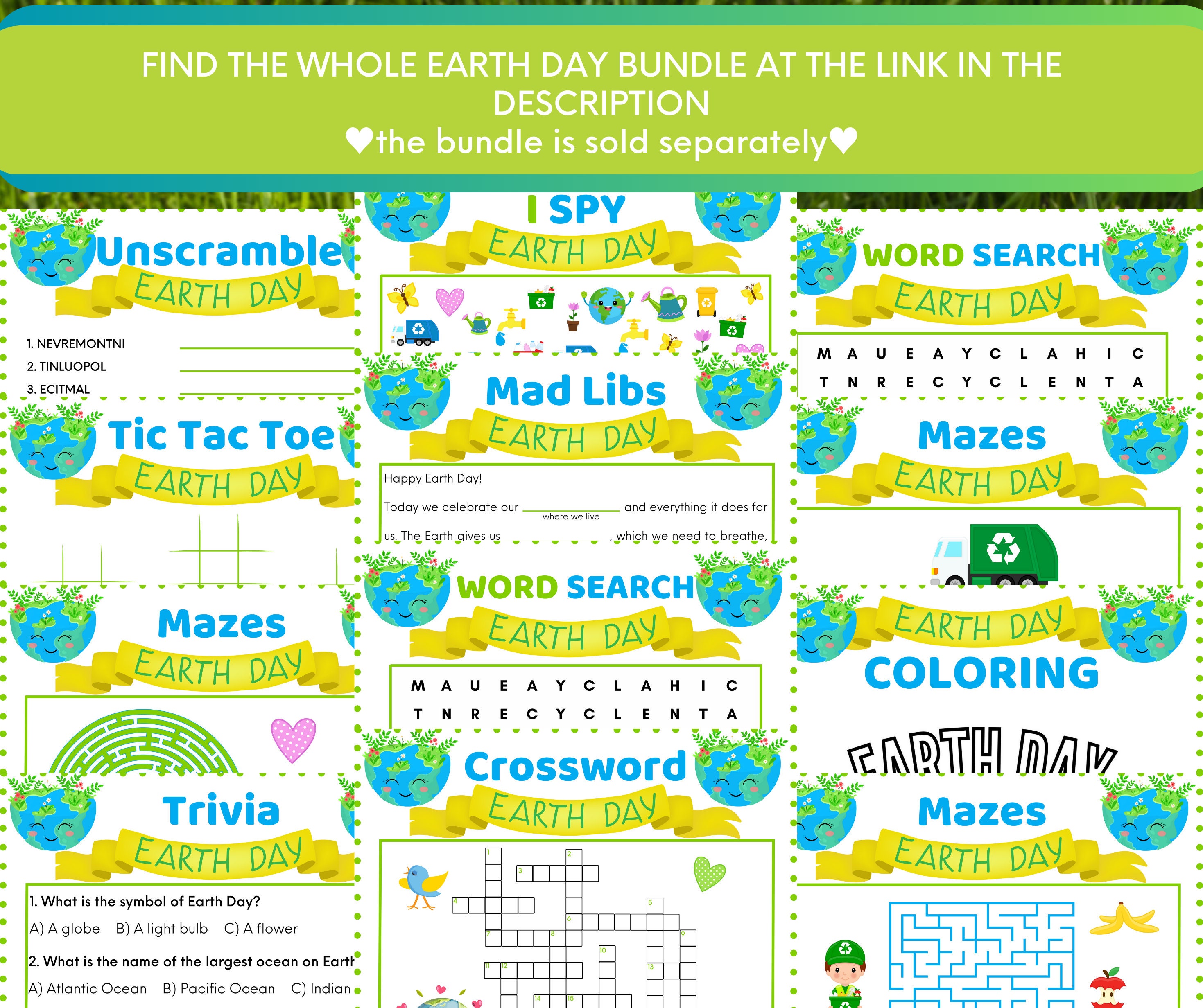 Earth Day Game Earth Day Msze Printable Games Kids Earth Day Activity ...