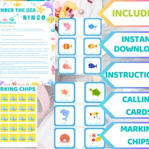 Under the Sea Birthday Bingo Ocean Party Bingo Game Kids Ocean Games ...