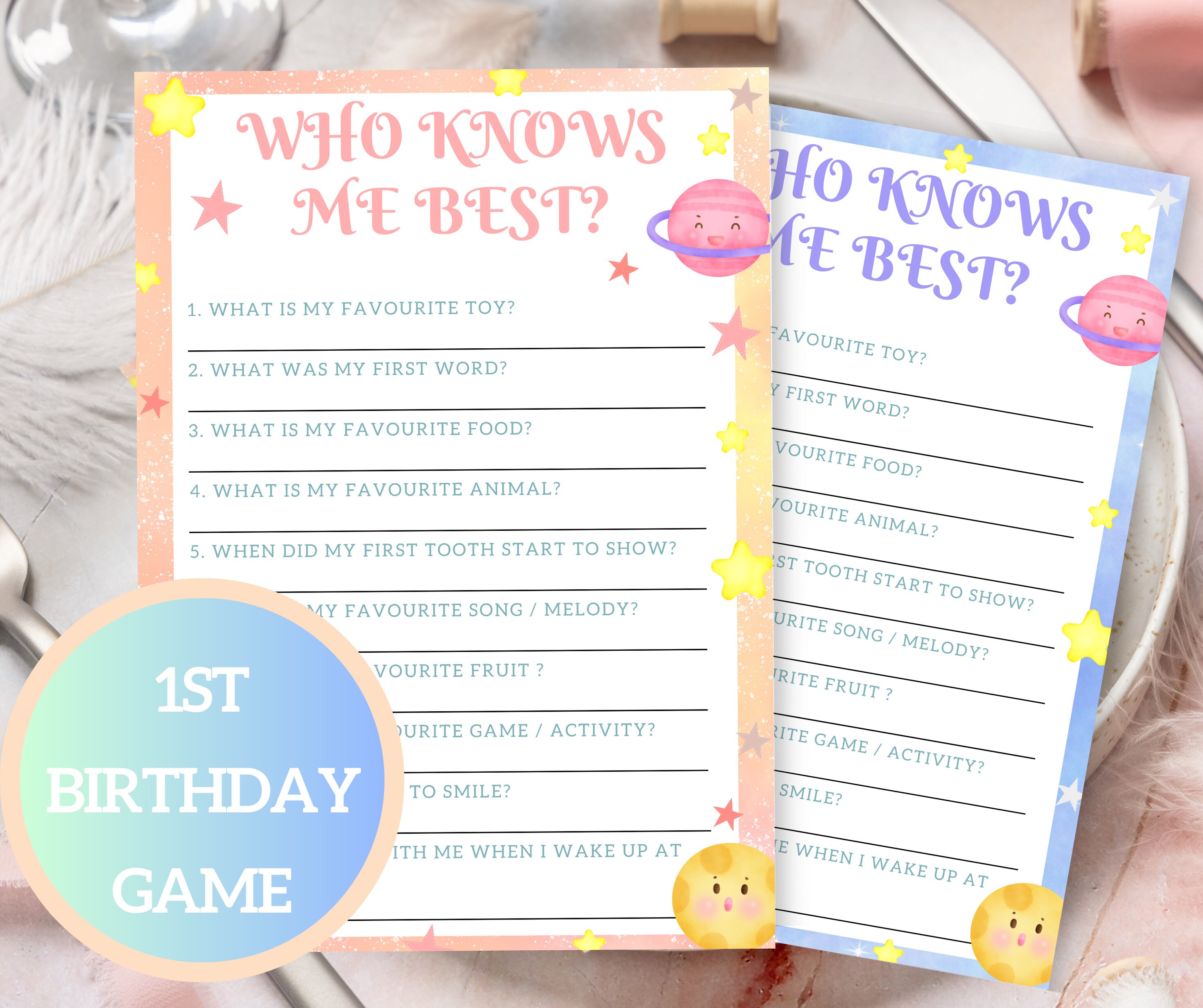 Editable 1st Birthday Game First Trip Around the Sun Games Sun Baby ...