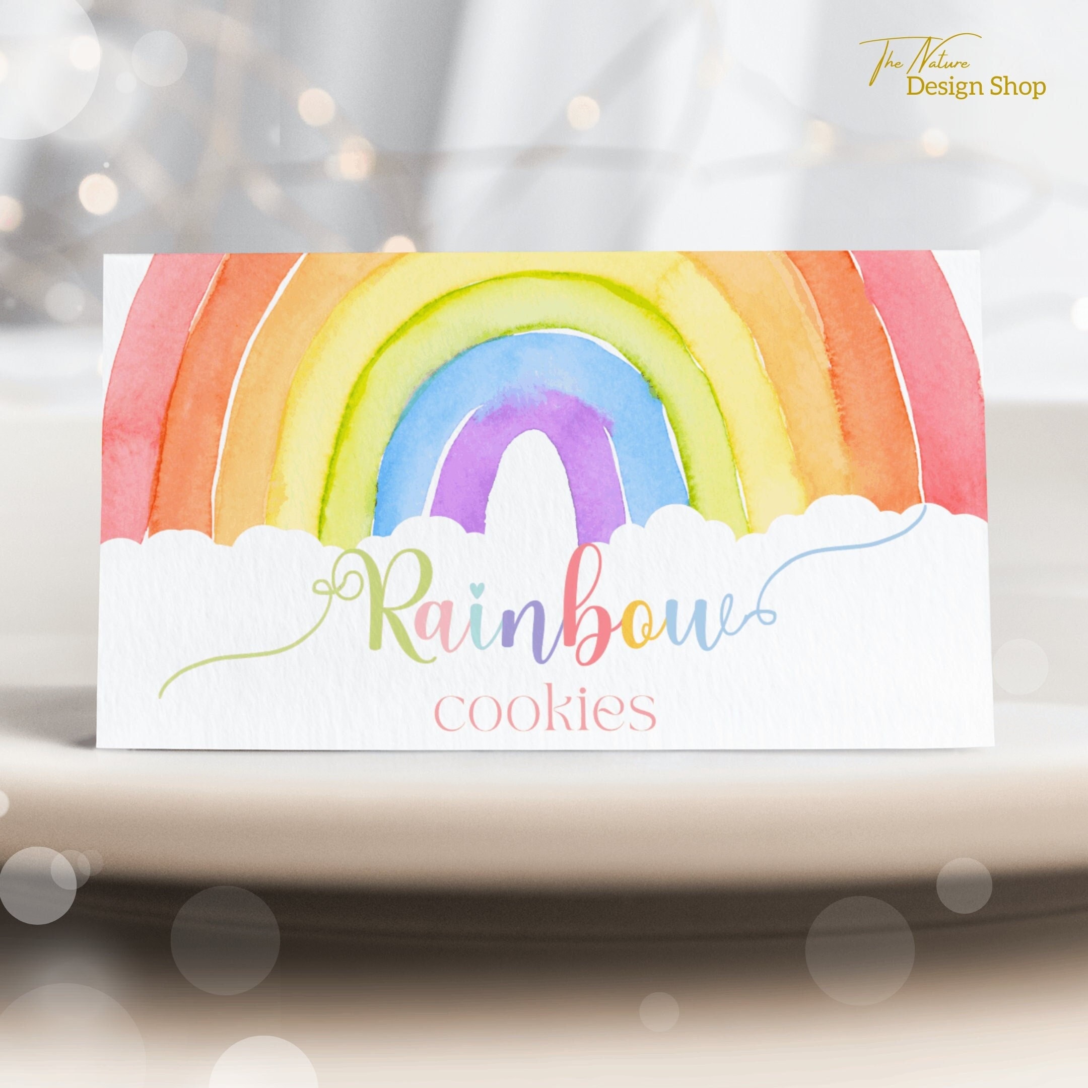 Editable Rainbow Food Label Tent Card Rainbow Name Tag Rainbow Place ...