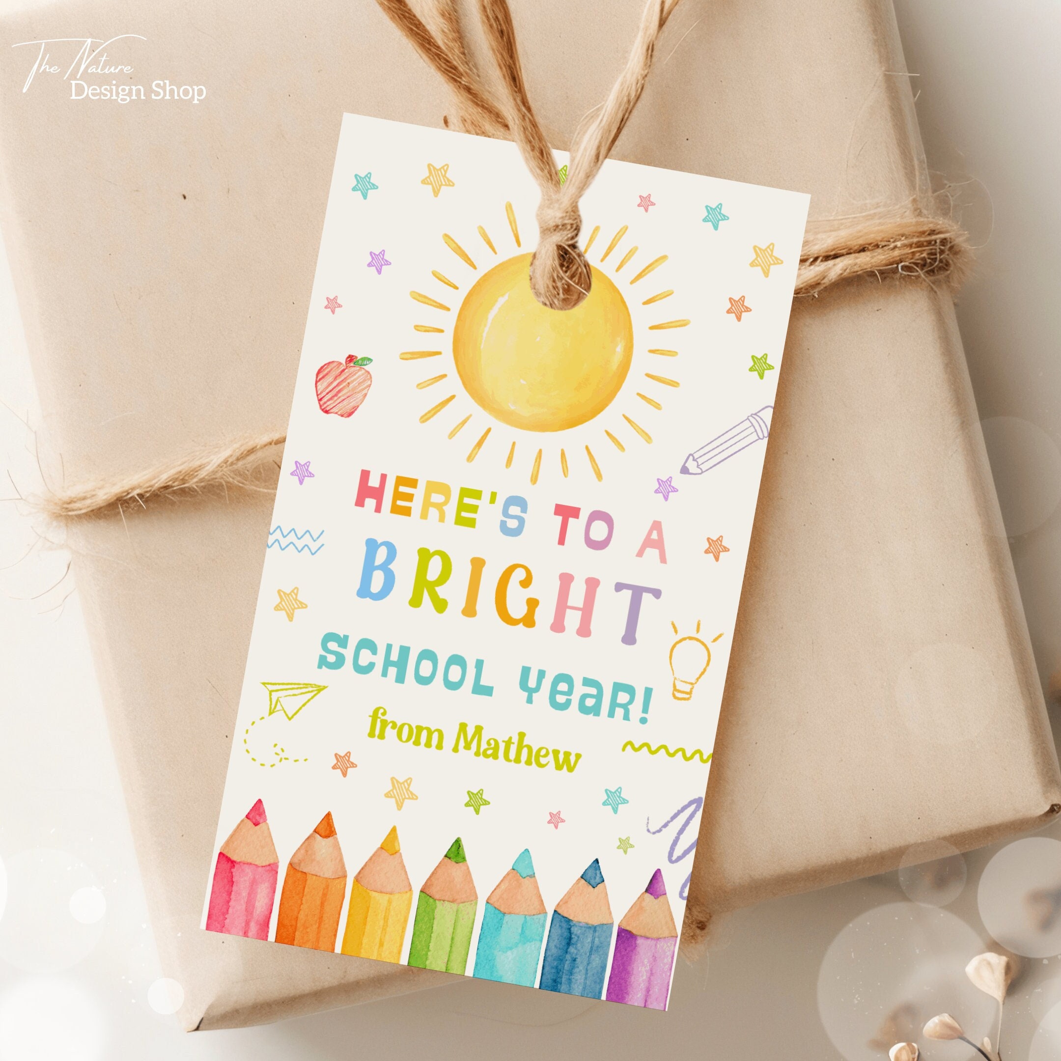 Teacher Gift Tag Back to School Gift Tag School Treat Tag School Gifts ...