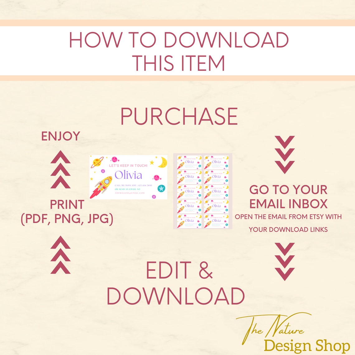 Kids Contact Cards Kids Calling Cards for Girls Keep in Touch for Kids ...