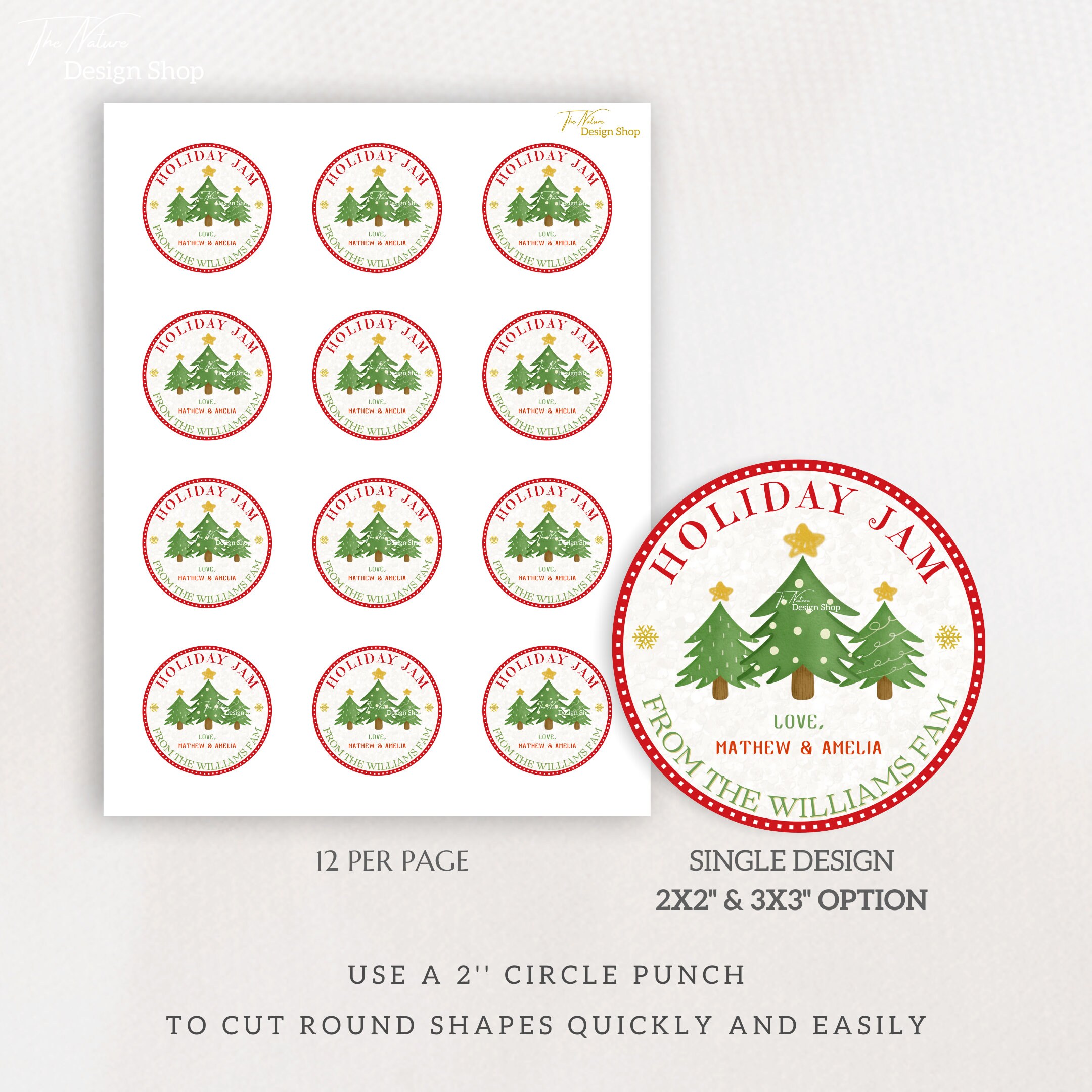 Holiday Jam Jar Label Christmas Jar Stickers Template Christmas Canning ...